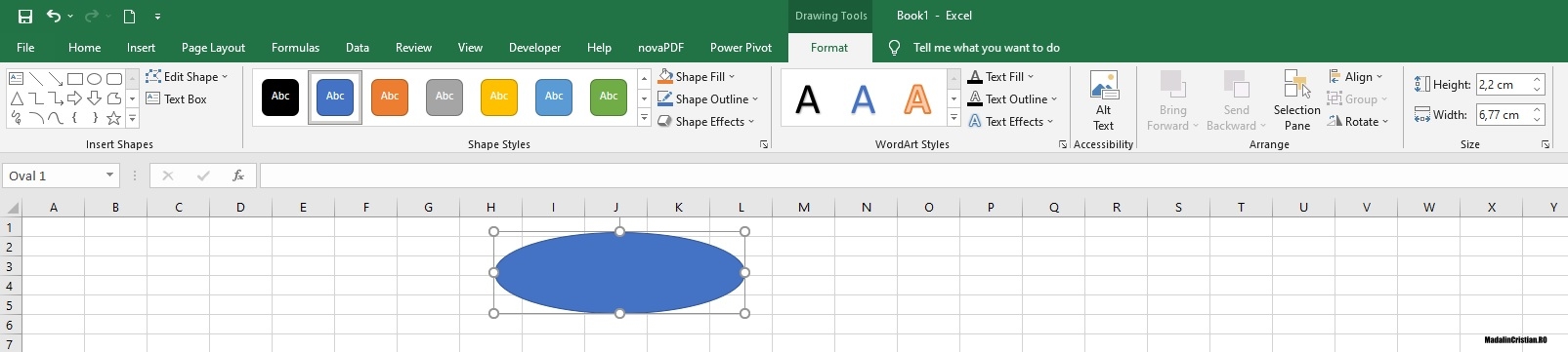 MS Excel Drawing Tools - MadalinCristian.RO