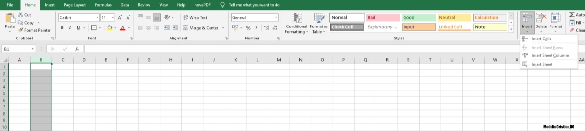 Noțiuni de bază în Microsoft Excel - MadalinCristian.RO