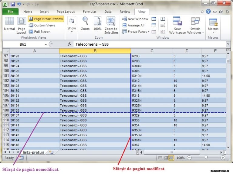 Cum printezi o foaie de calcul în Microsoft Excel? - MadalinCristian.RO