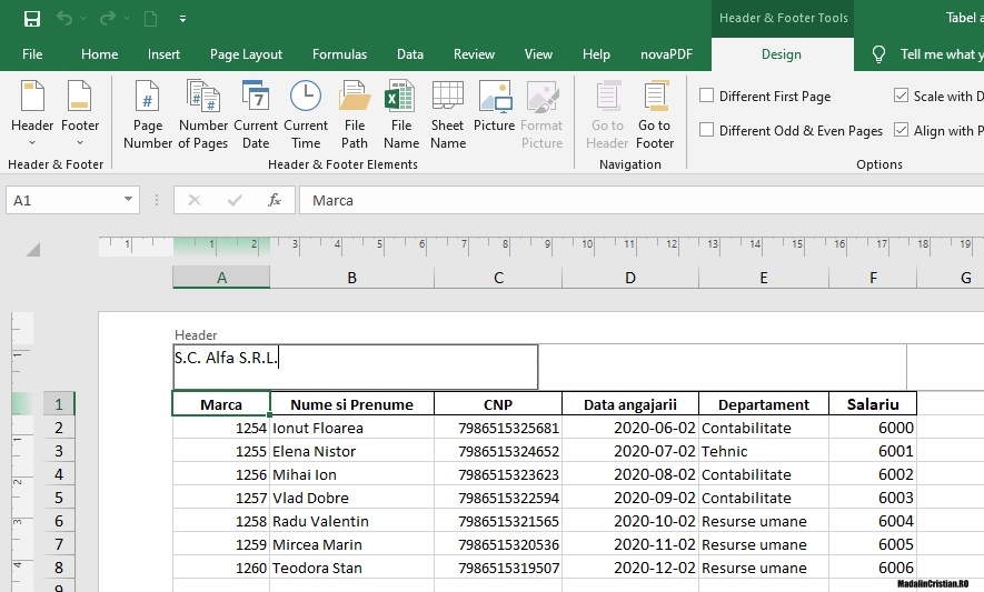 Cum printezi o foaie de calcul în Microsoft Excel? - MadalinCristian.RO